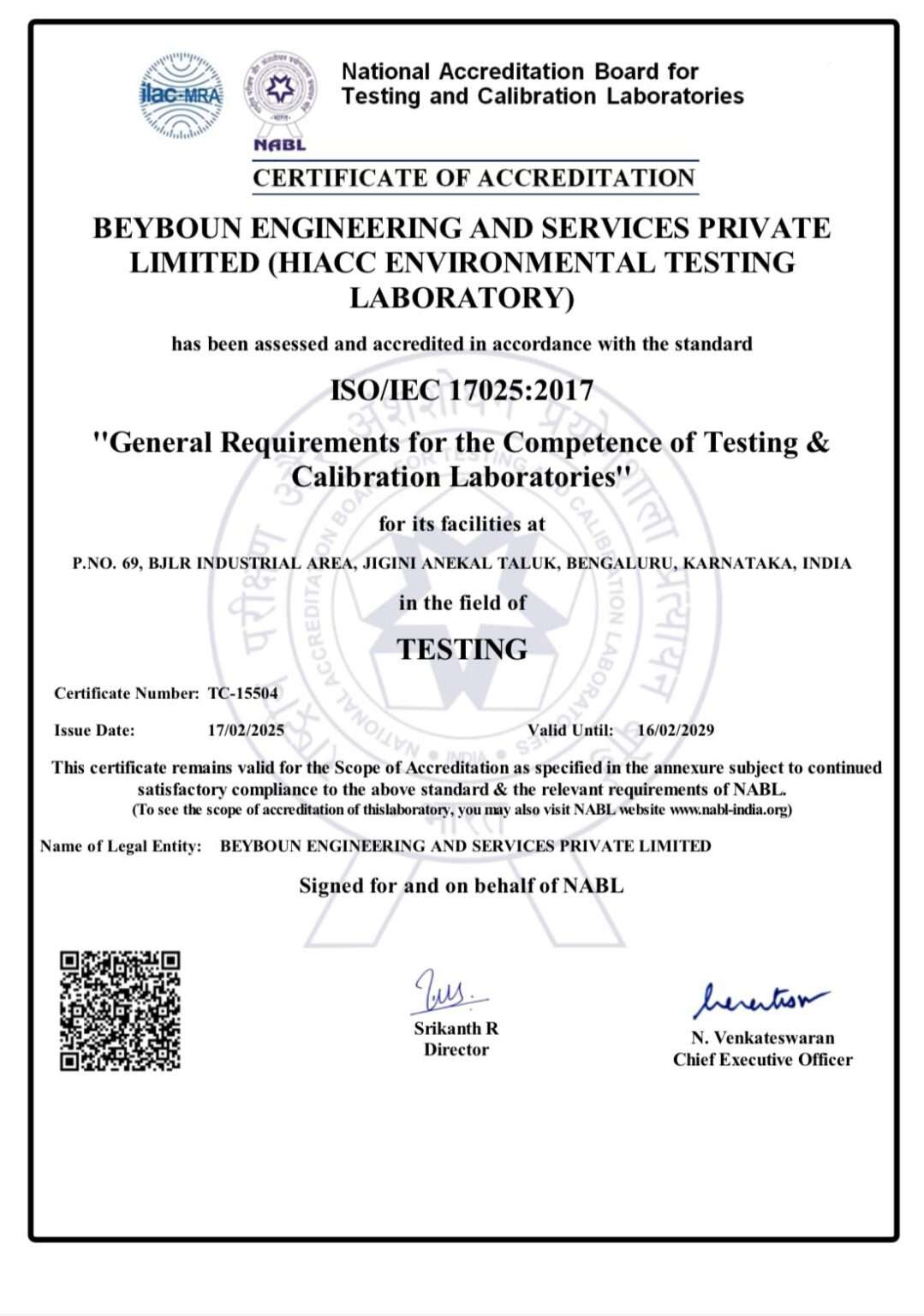 No.1 Environmental Testing Laboratory in Karnataka | HIACC